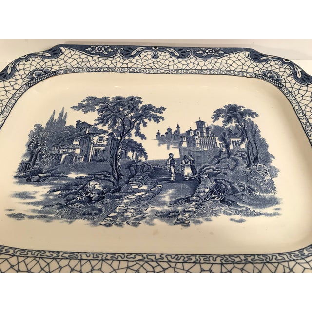 Antique English Flo Blue Platter | Chairish
