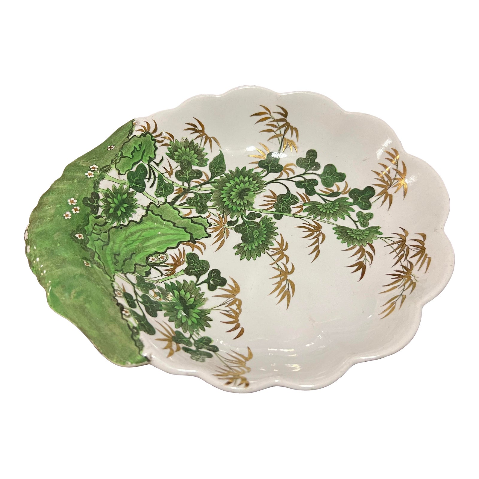 Antique Spode Porcelain Rock and Bamboo Pattern Scalloped Sweet Meat ...
