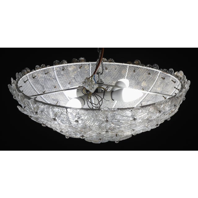 1970s Wonderful Large Gold and Transparent Murano Glass Ceiling Light ...
