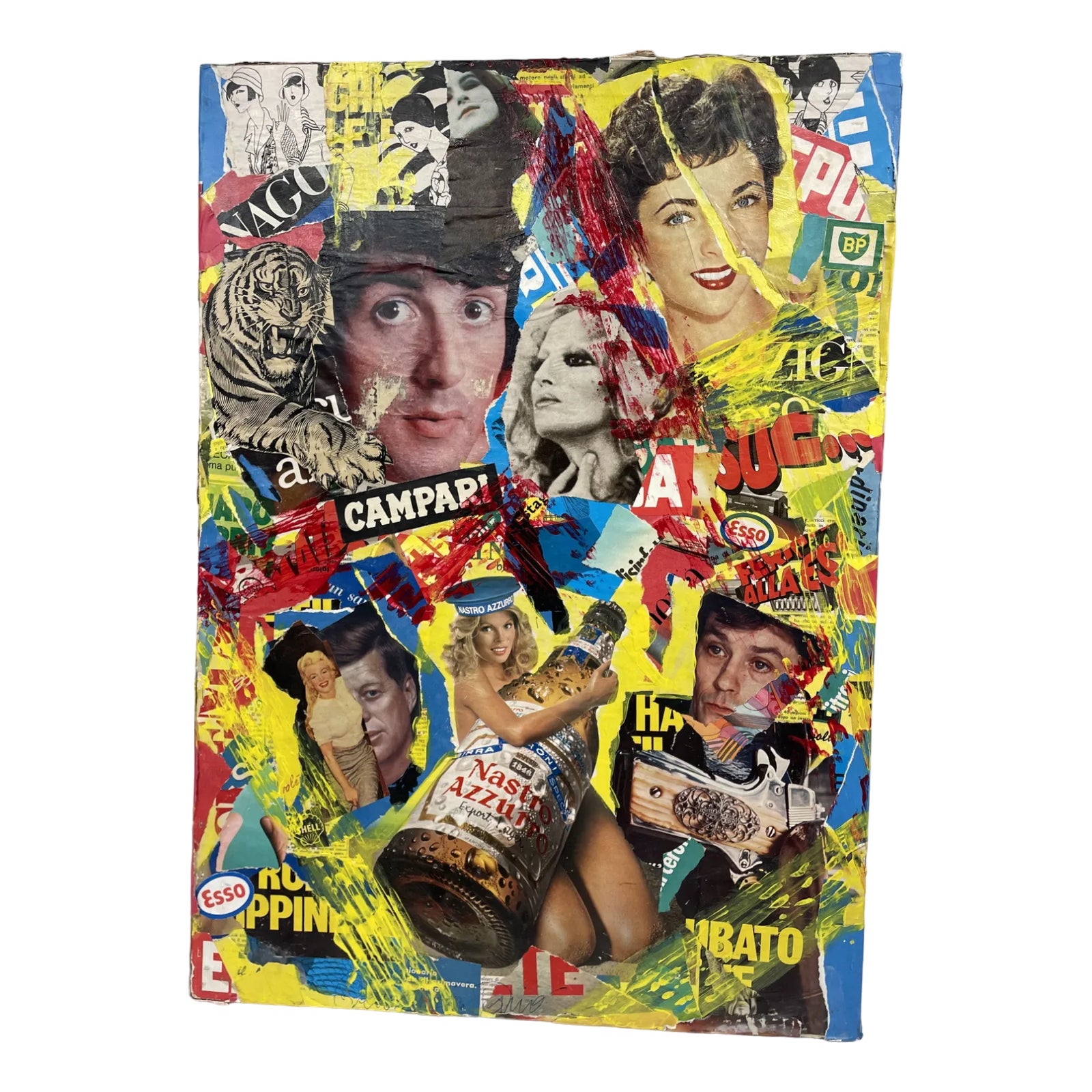 Italian Artist, Hollywood Collage, Mixed Media | Chairish