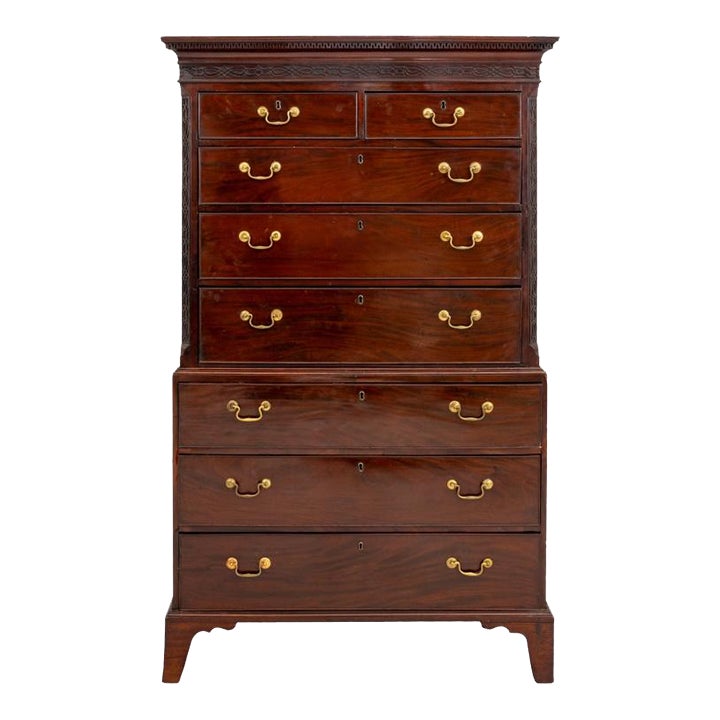 George III Mahogany Chest on Chest, 18th Century | Chairish