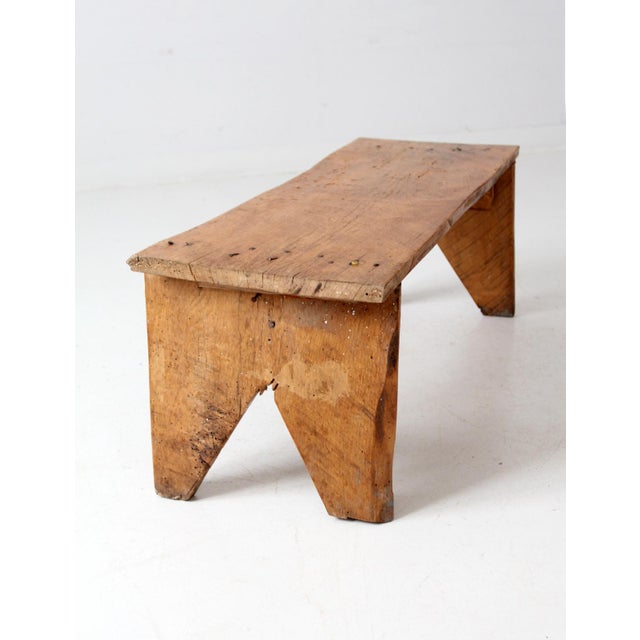 Vintage Rustic Wood Bench | Chairish