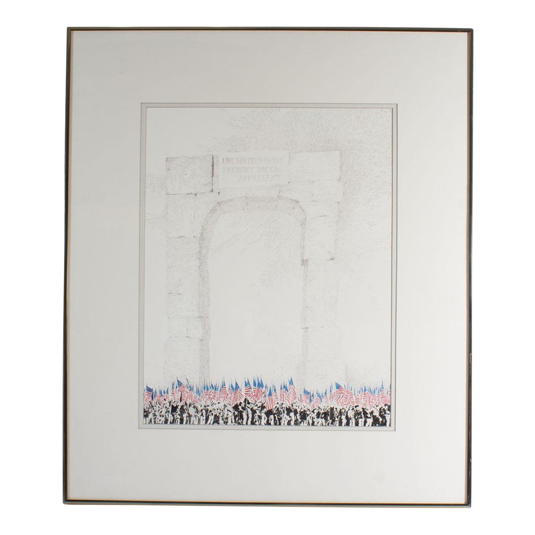 1995 “They Make a Desolation and Call It Peace” Mixed Media Drawing ...