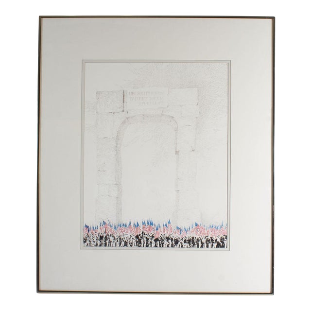 1995 “They Make a Desolation and Call It Peace” Mixed Media Drawing ...