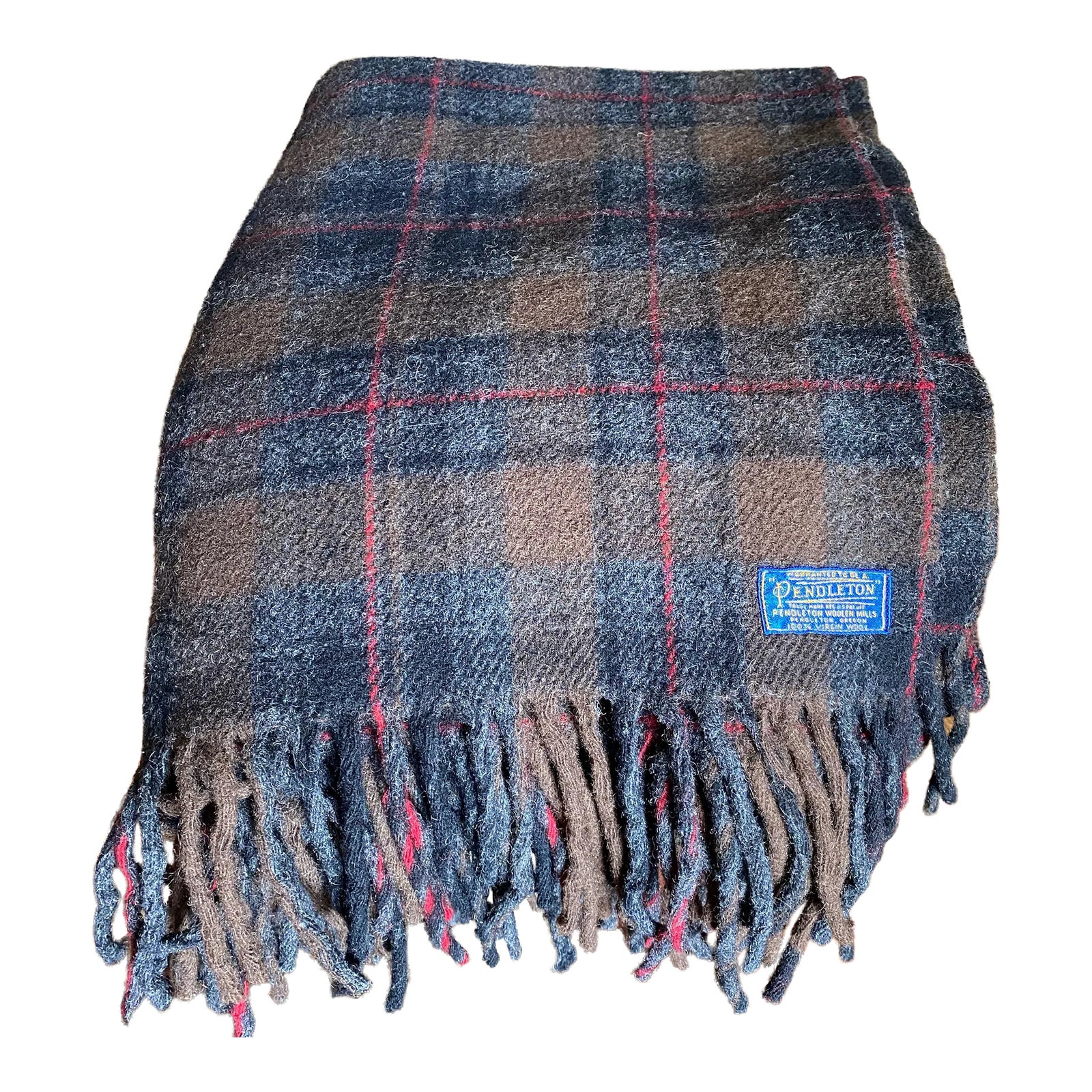 1970’s Vintage Pendleton Plaid Throw Blanket | Chairish