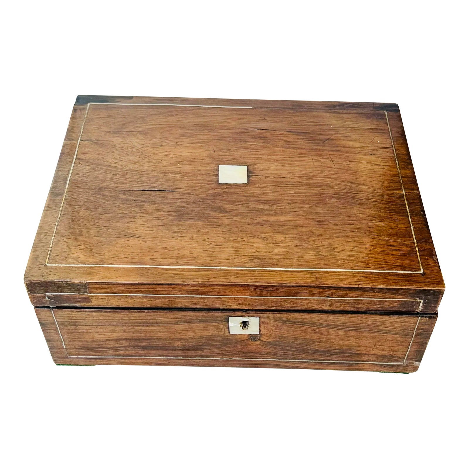 Antique Mother of Pearl and Wood Writing Box | Chairish