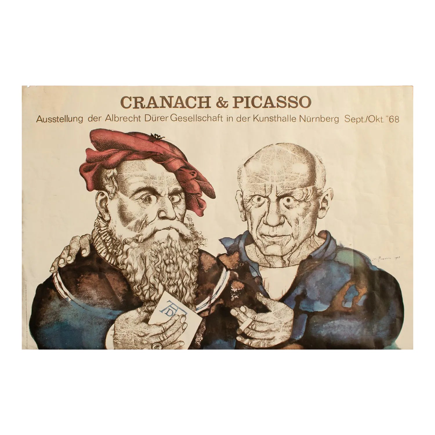 1968 Michael Mathias Prechtl, Original Poster "Cranach & Picasso ...