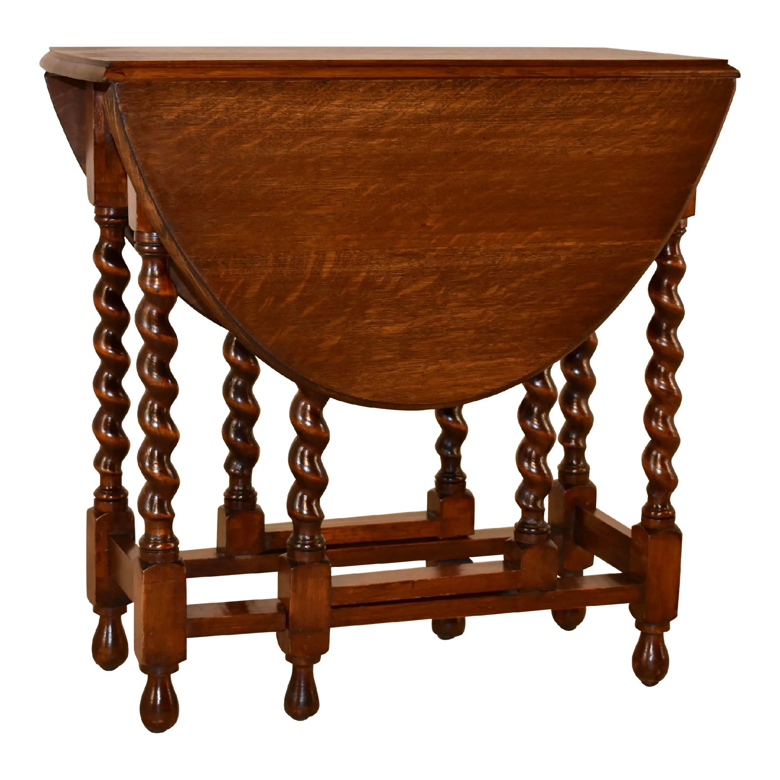 Edwardian English Oak Gate Leg Table, Circa 1900 | Chairish