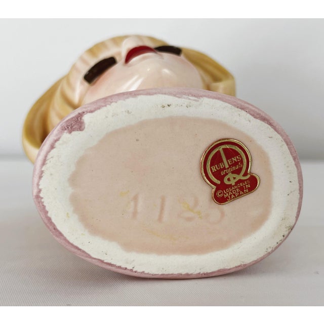 1950's Rubens Japan Porcelain Head Vase With Original Label | Chairish