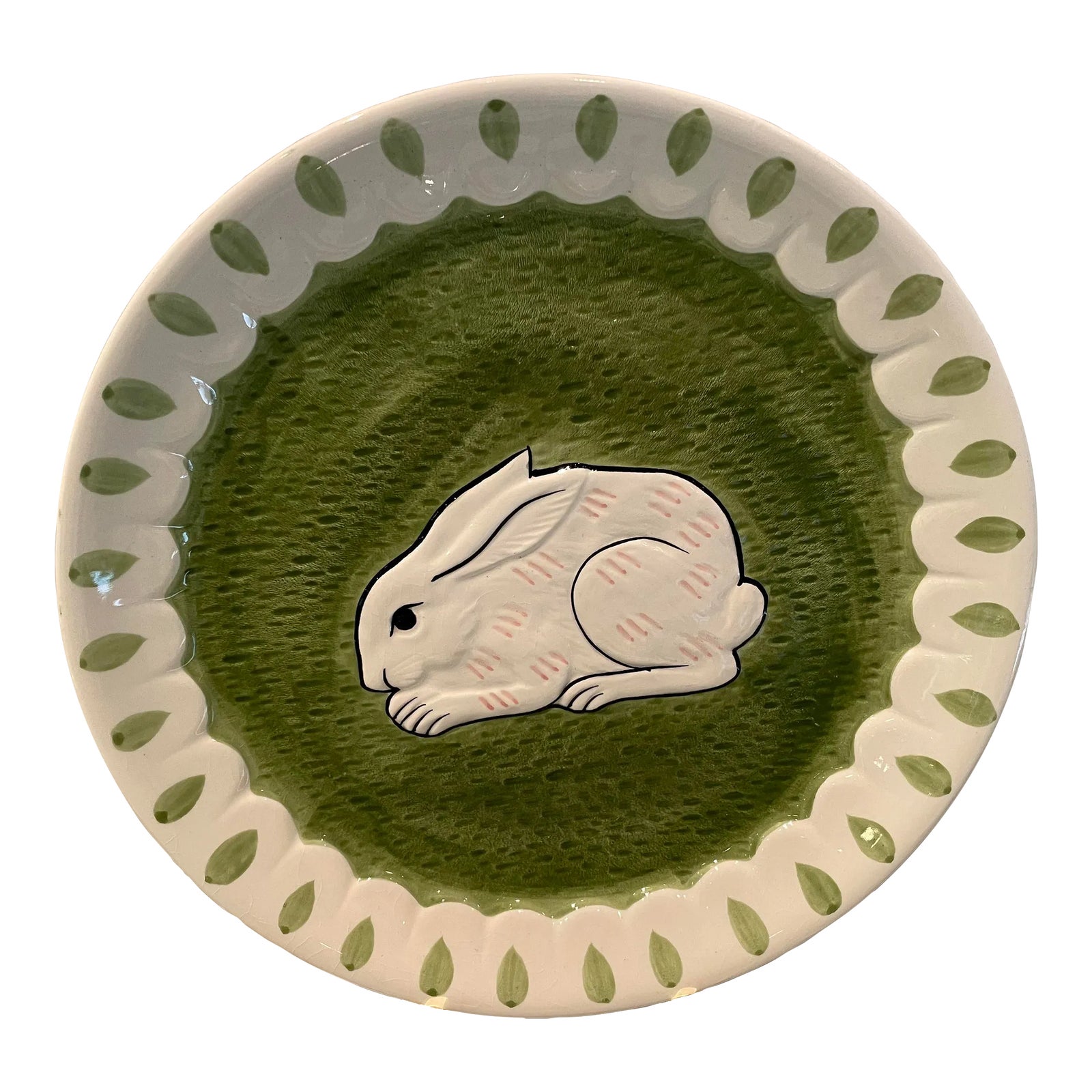 Set of Eight Rabbit Motif Luncheon Plates | Chairish