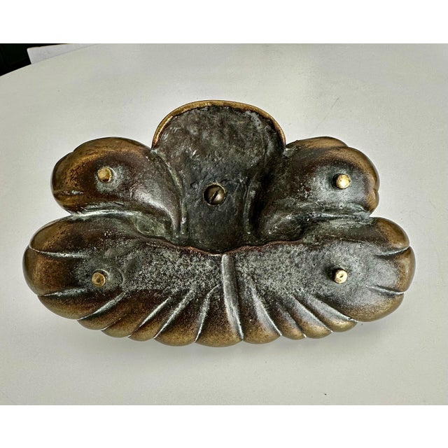 English Late 19th Century Bronze Gargoyle Shell Inkwell | Chairish