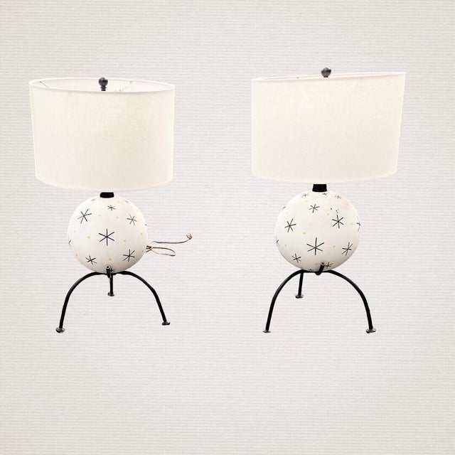 Pair of Period 1950s Atomic Age Lamps | Chairish