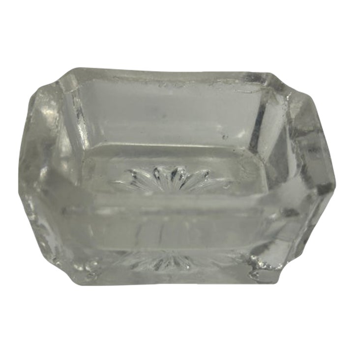 Vintage Mid-Century Italian Rectangle Starburst Crystal Footed Basket ...