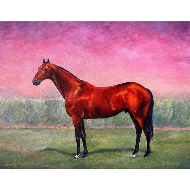 Original Realistic Oil Painting of a Thoroughbred Horse | Chairish