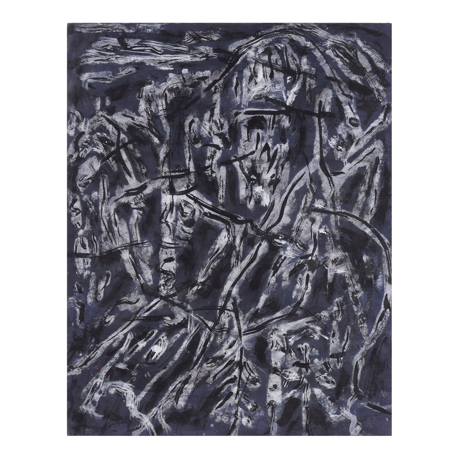 Monochrome Bay Area Abstract Expressionist Composition in Acrylic on ...