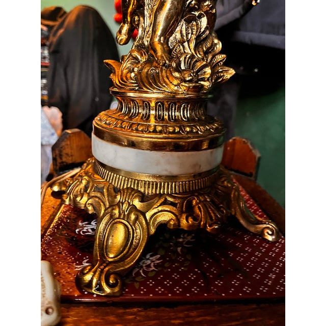 Vintage French Hollywood Regency Gold Cherub Crystal Glass Globe Table ...