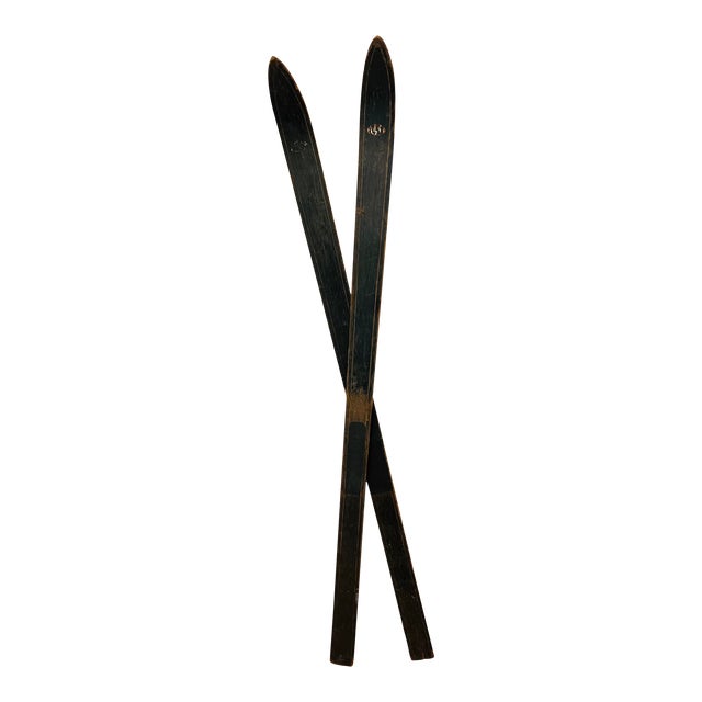 Vintage Original 1920s Wooden Skis- Set of 2 | Chairish