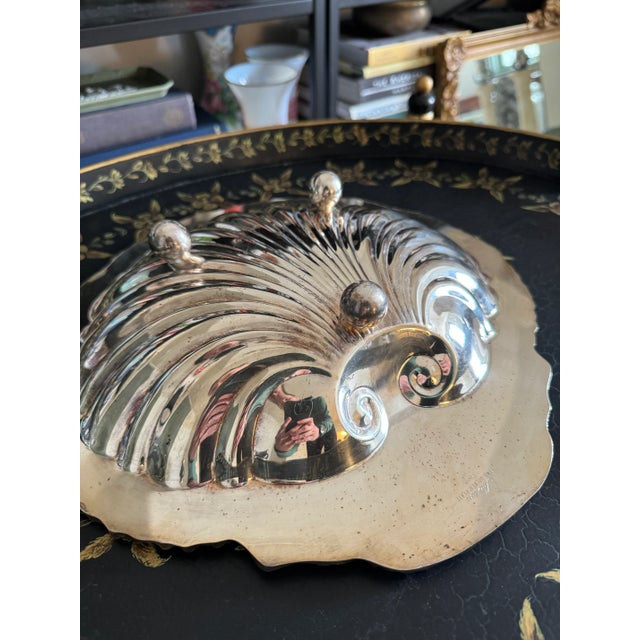 Vintage Silver Plate Scallop Shell Serving Bowl | Chairish