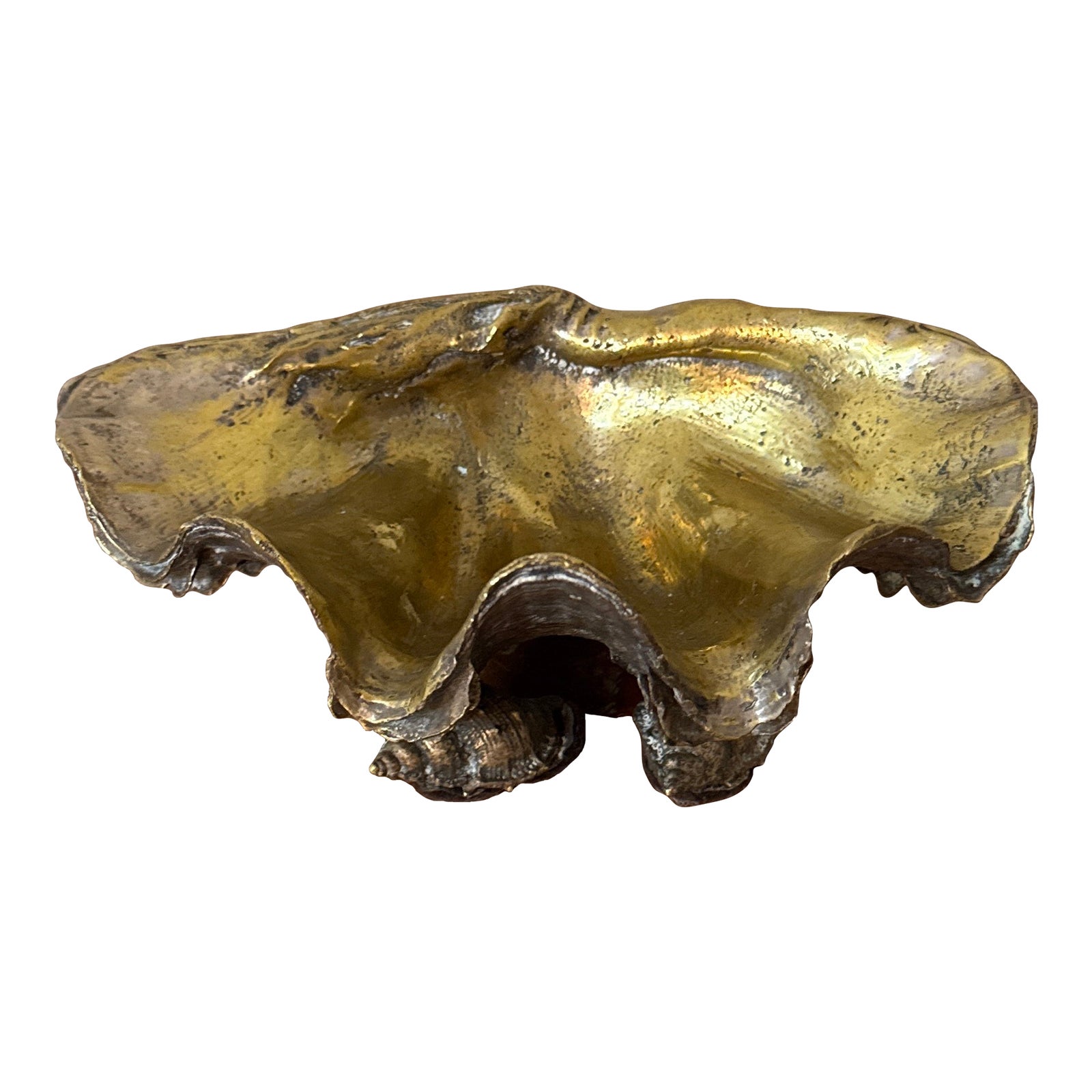 Vintage Bronze Clam Shell Bowl | Chairish