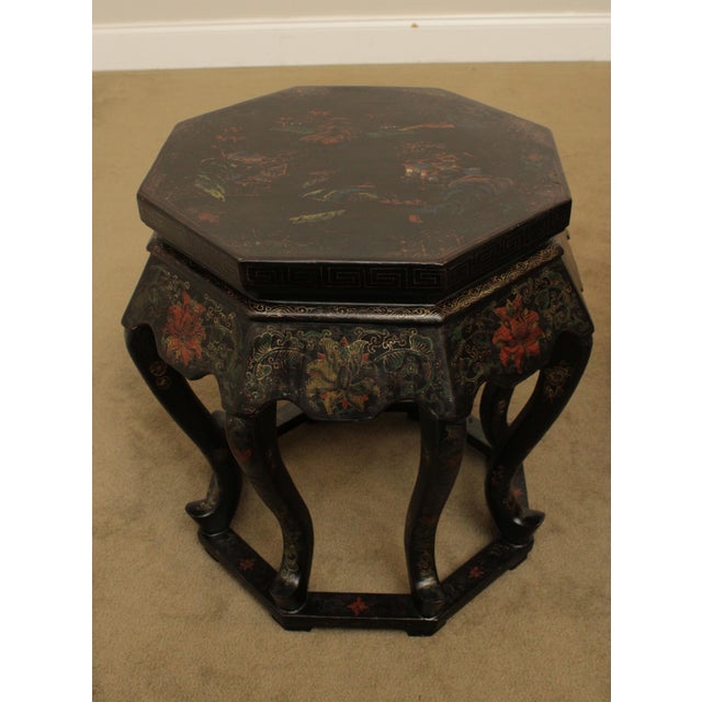 Vintage Chinoiserie Decorated Taborets, Stands - A Pair | Chairish