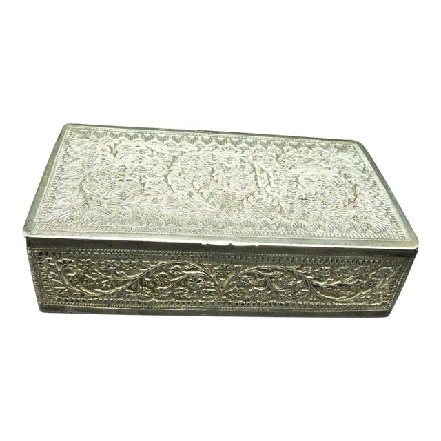 Antique Aestetic Style Floral Sterling Silver & Gilt Box | Chairish