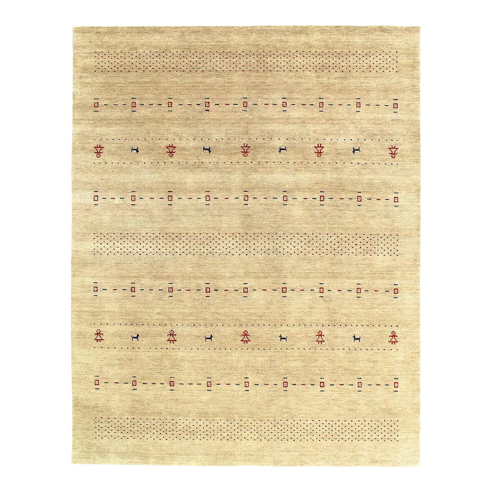 Fine Hand Knotted Persian Gabbeh Design | Chairish