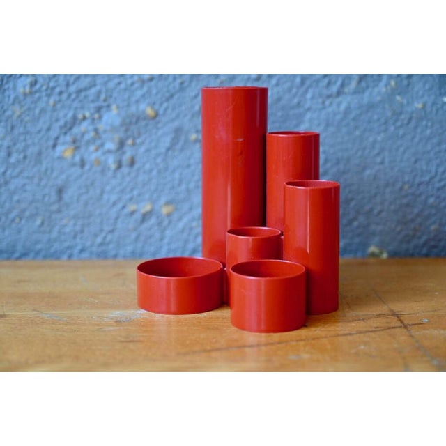 Space Age Orange Pencil Pot, 1970s | Chairish