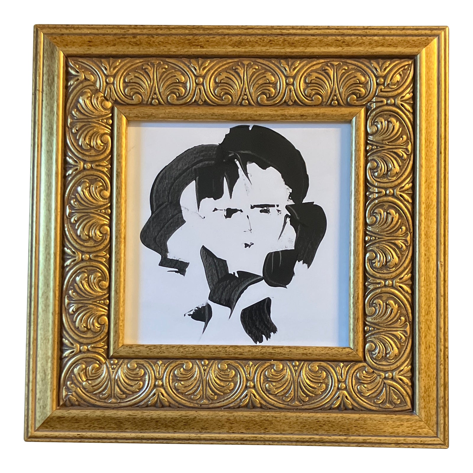 Contemporary Original Abstract Female Portrait Painting Chunky Gold ...