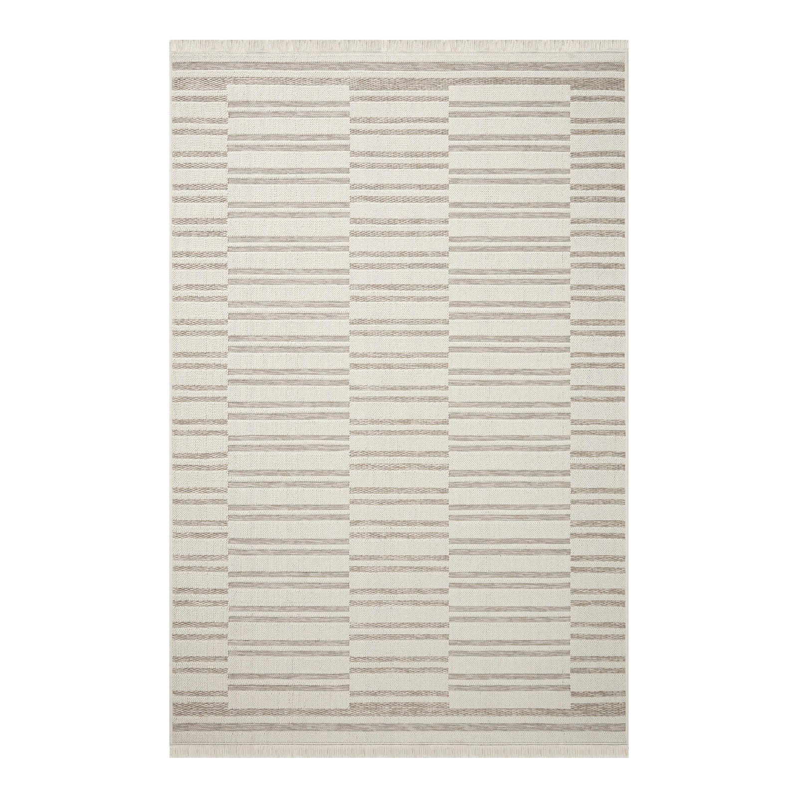 Amber Lewis x Loloi Malibu Ivory / Dove 18" x 18" Sample Rug | Chairish