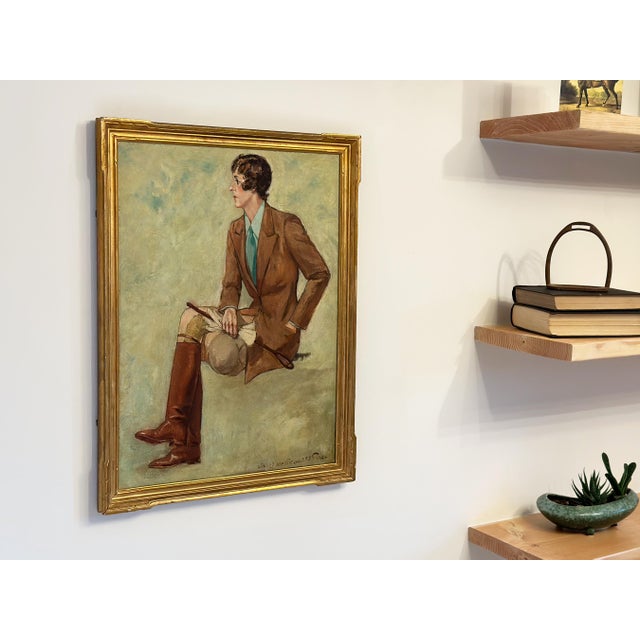 Vintage Equestrian Painting, Portrait of a Woman Oil Painting by James ...