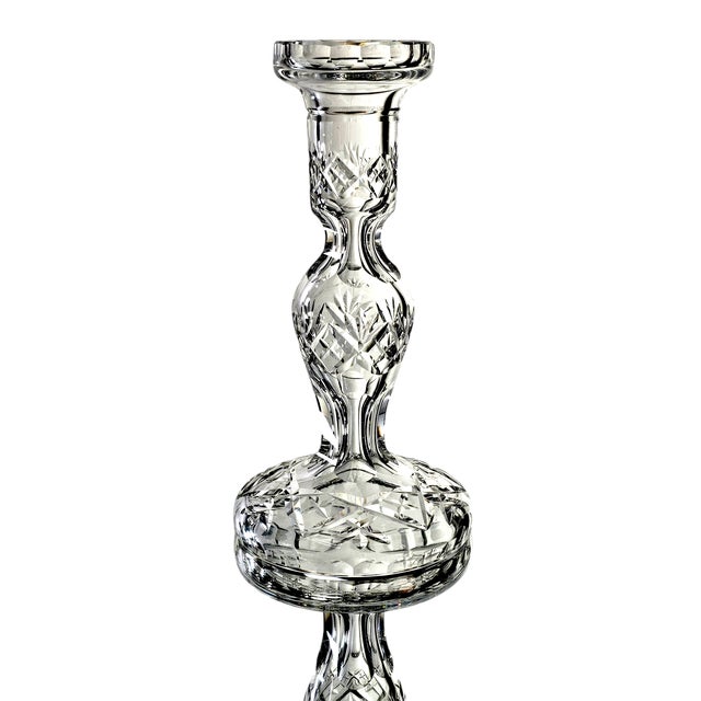 Waterford Classic Cut Lead Crystal Candlesticks Holder Signed Pair 7. ...