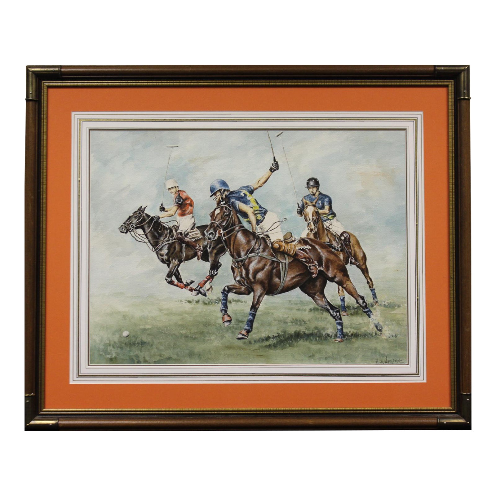 1970s The Hipwood Brothers Traditional Watercolor Painting | Chairish