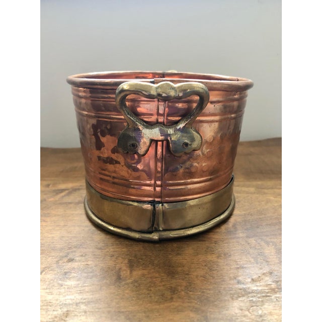 Mid 20th Century Brass and Copper Cache Pot With Handles From India ...