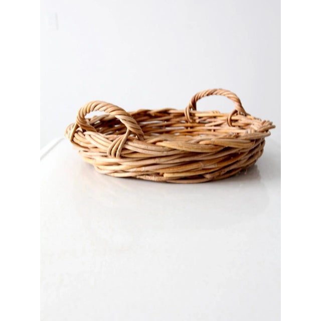 Vintage Woven Basket Tray | Chairish