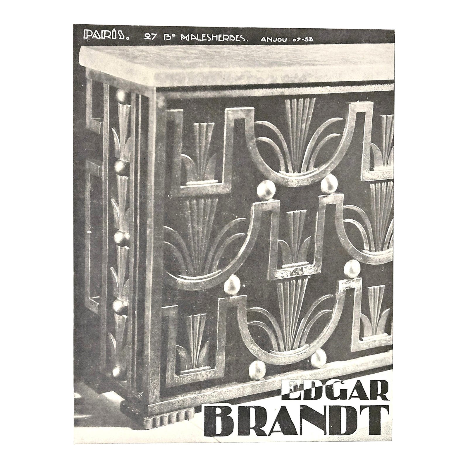 1931 Rare French Art Deco Edgar Brandt Ironworks Design Print, Matted ...