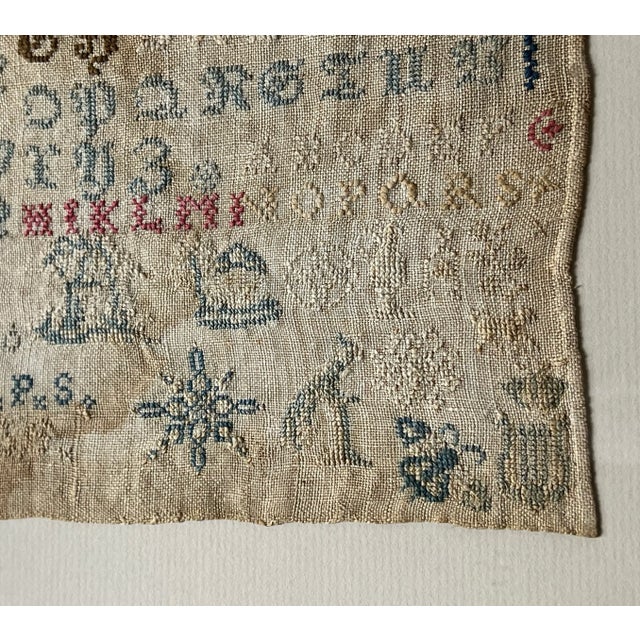 Antique Alphabet Needlework Sampler, 1852 | Chairish