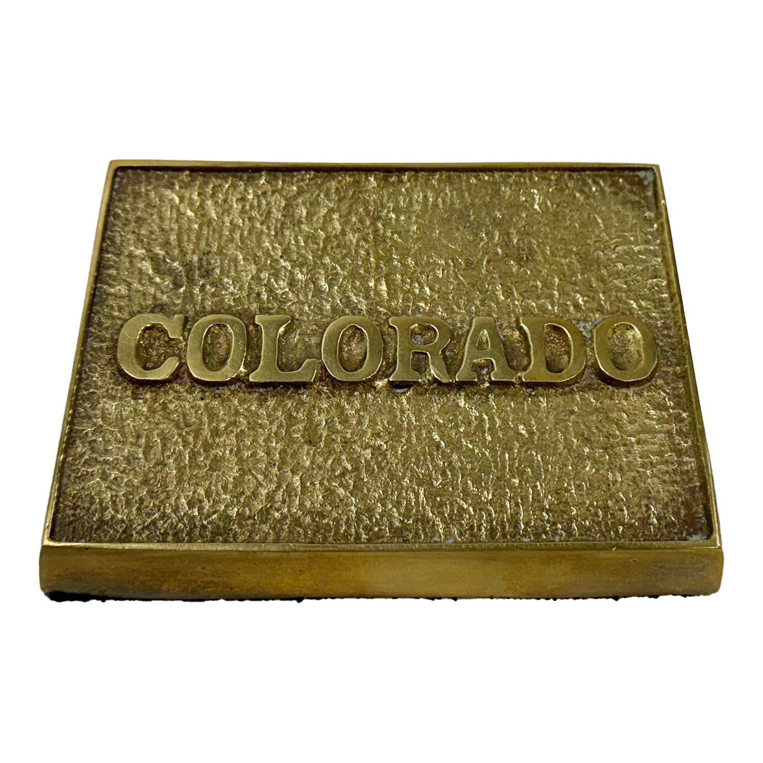 Brass State of Colorado Paper Weight | Chairish