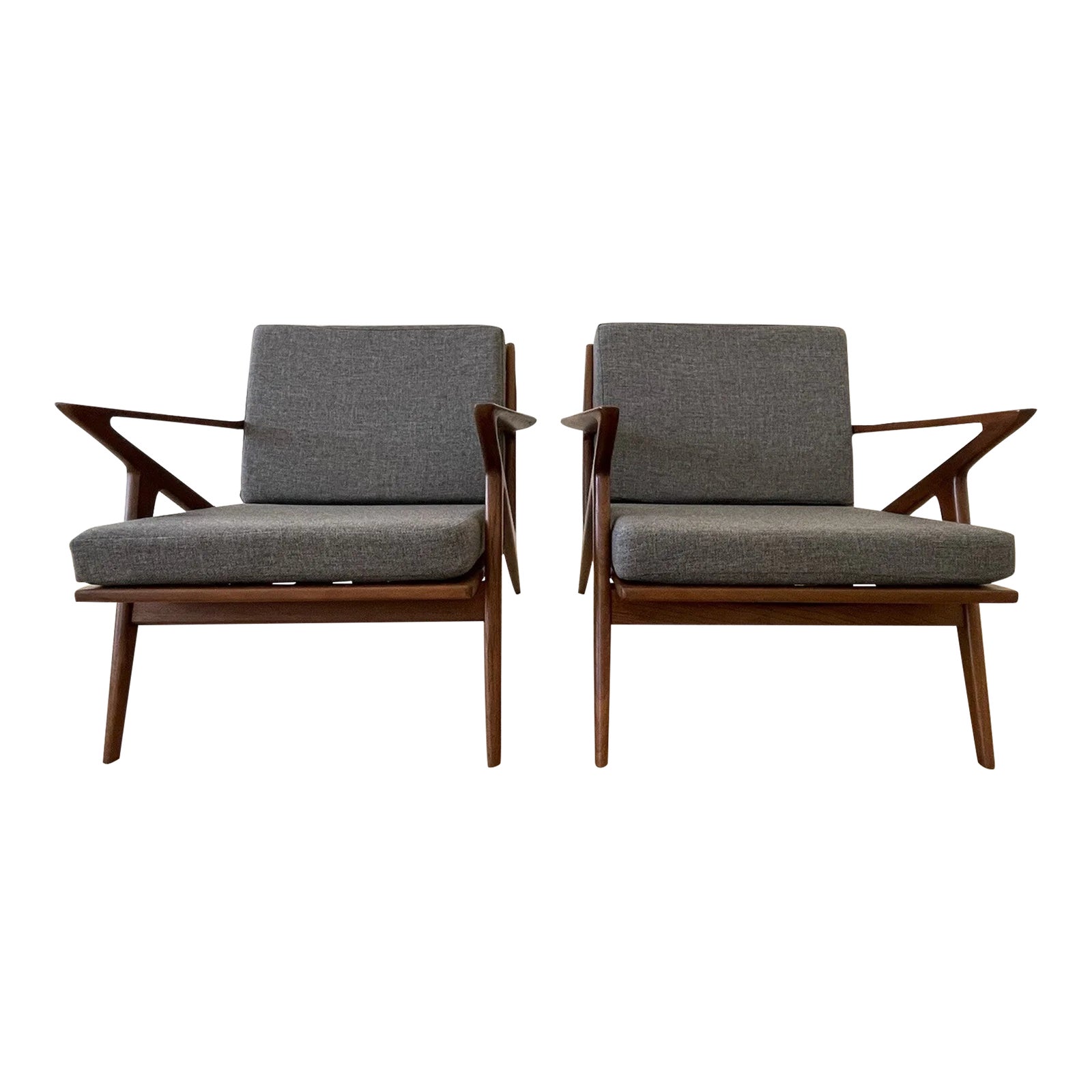 Pair of 1950s Danish Mid-Century Modern Selig Z Lounge Chairs by Poul ...