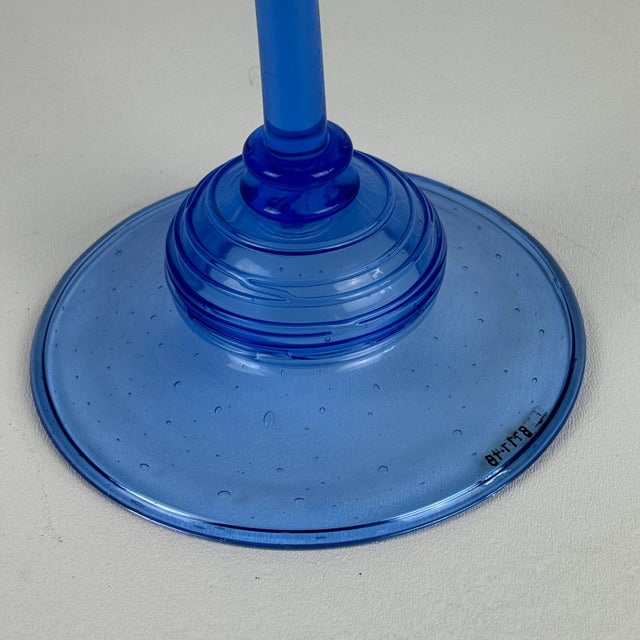 Set of 3 Vintage Steuben Glass Works, 2 Candlestick & a Compote, Reeded ...