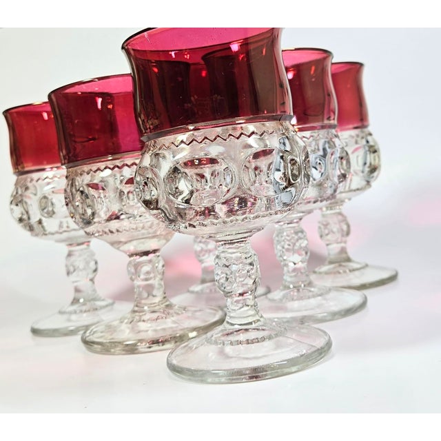 Classical Georgian Ruby Goblets- Set of 6 | Chairish