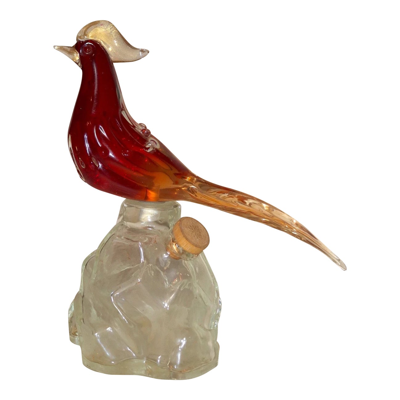 Vintage Hand Blown Murano Venetian Glass Figural Bird Decanter Bottle ...