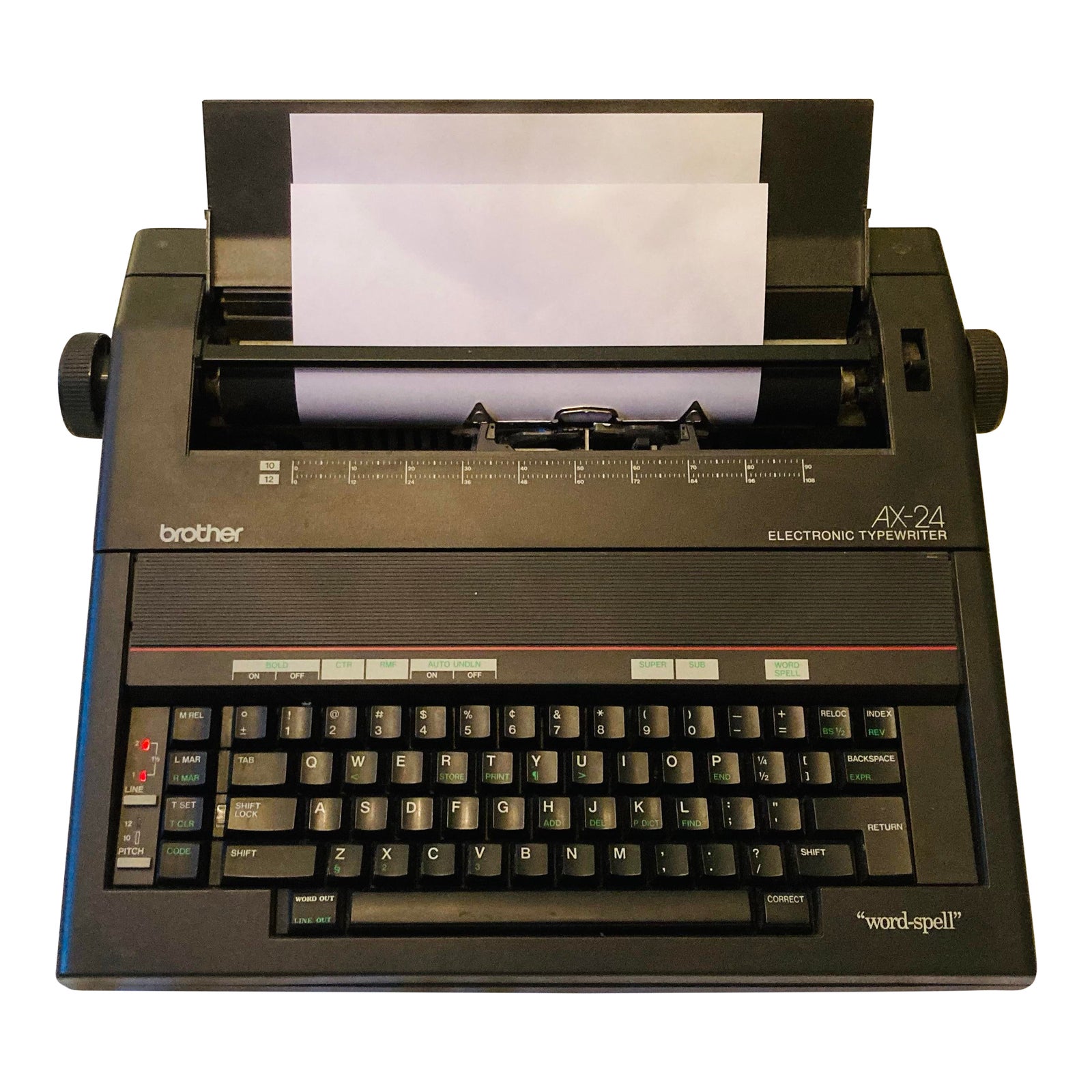 1990s Brother Ax-24 Electronic Typewriter Vintage Black Hard Plastic ...