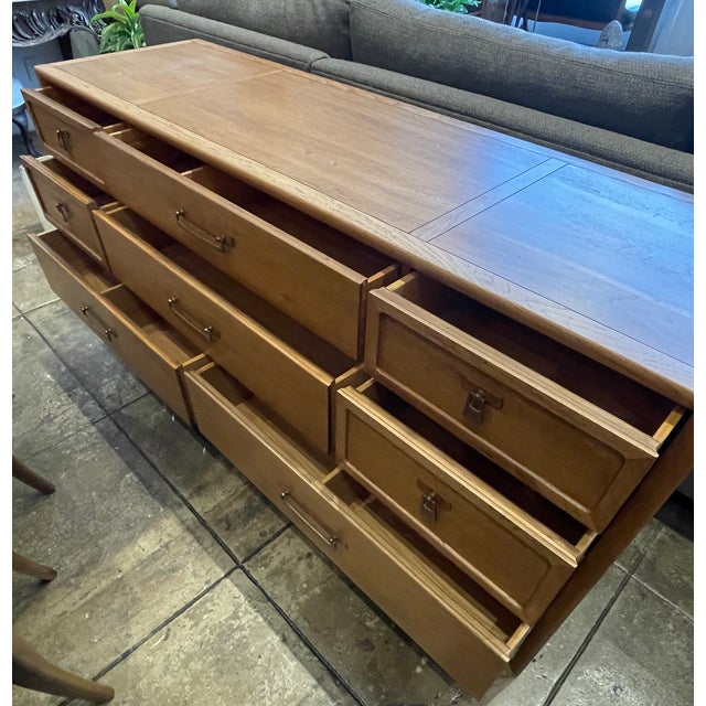 MCM Drexel 8 Drawer Pecan Dresser/Credenza by Drexel - Newly Refinished ...