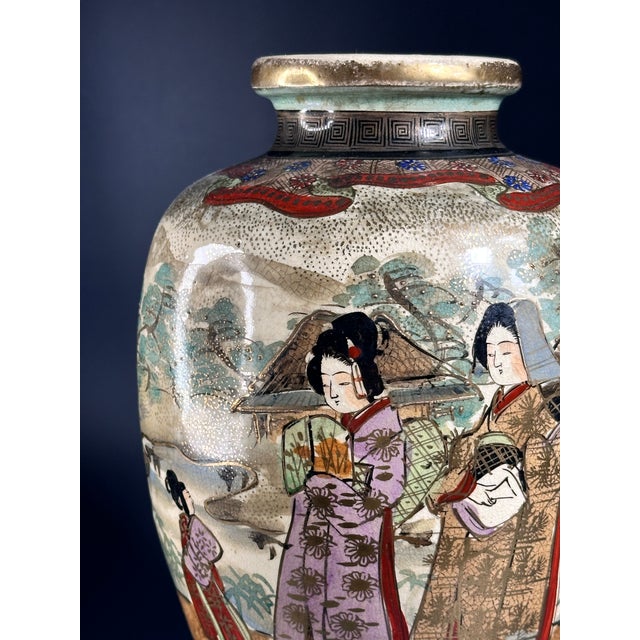 19th Antique Satsuma Vase - Porcelain - Geisha - Japan - Ca. (Meiji ...