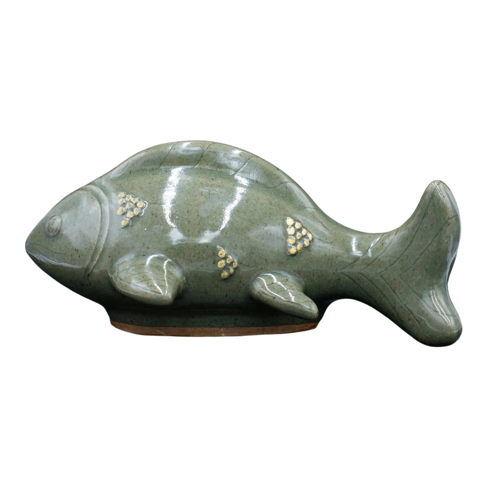 Vintage (90s) Large Koi Fish Hand-Made Stoneware Pottery, E. T. Tonala ...