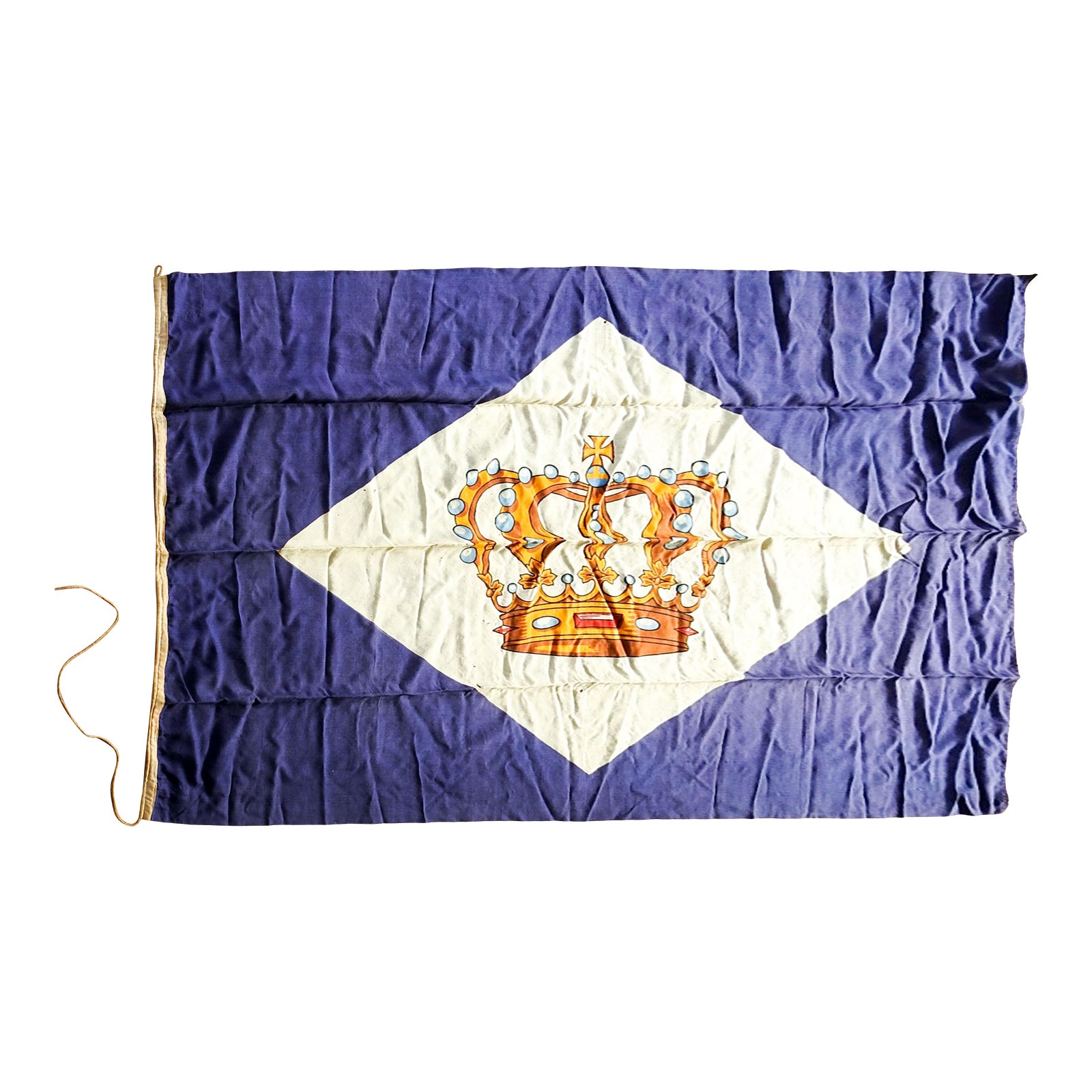 Vintage Large Flag With Crown | Chairish