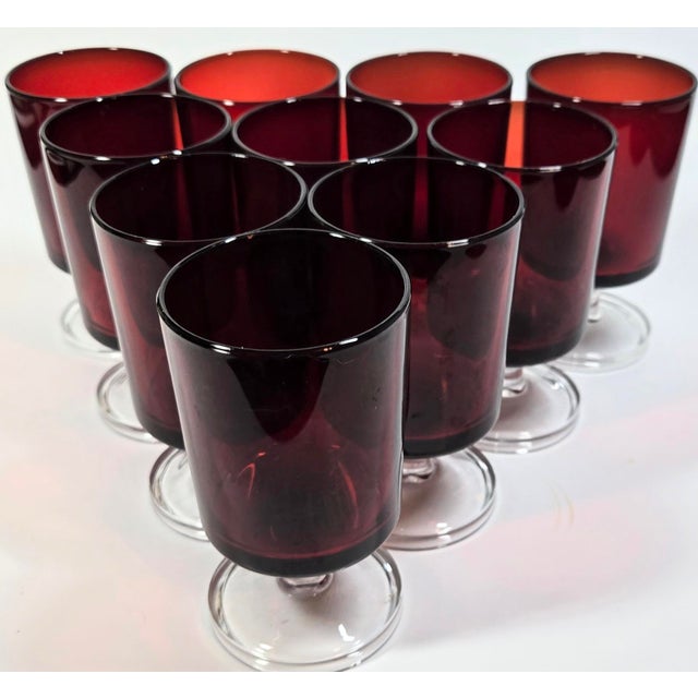 Ruby Red Goblets- Set of Ten | Chairish