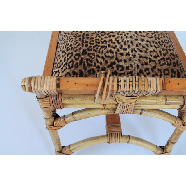 Vintage Bamboo Vanity Seat or Stool | Chairish