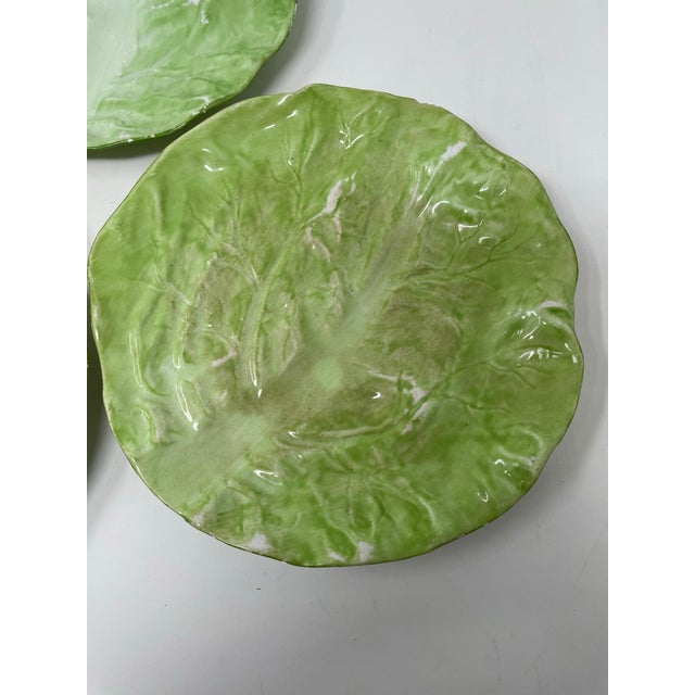 Wannopee Lettuce Leaf Majolica -Set of 5 Plates | Chairish