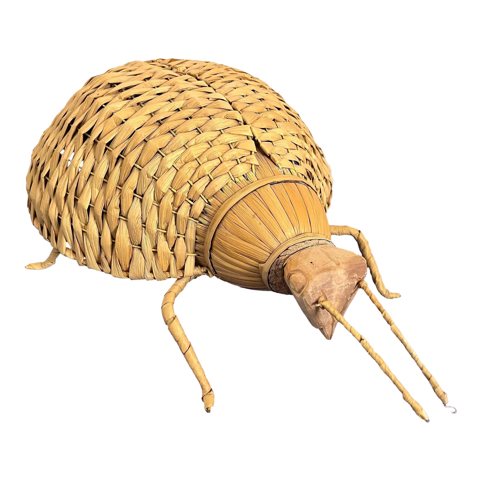 Giant 1970s Wicker Beetle | Chairish